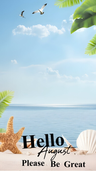 Copy of Blue Modern & Minimal Hello August Flyer Inst | PosterMyWall