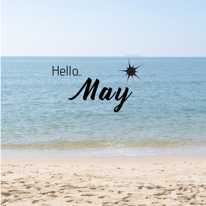 Blue Modern & Minimal Hello May Instagram Post Template | PosterMyWall