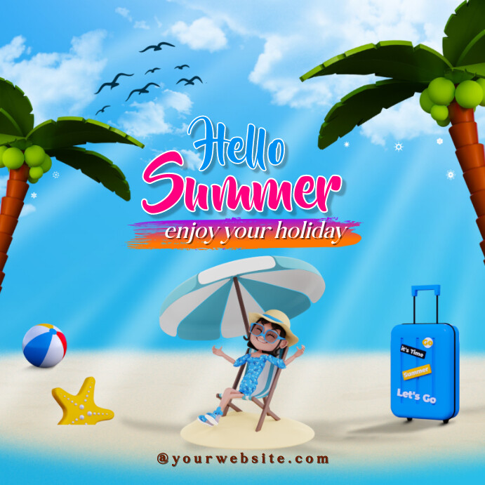 Copy of Blue Modern & Minimal Hello Summer Pos Instag | PosterMyWall