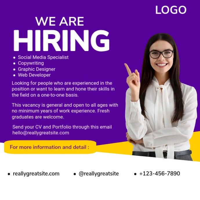 Copy of Blue Modern & Minimal Hiring Instagram Post | PosterMyWall