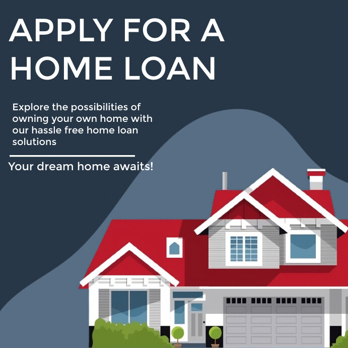 Blue Modern & Minimal Home Loan Promotion Ads Template | PosterMyWall