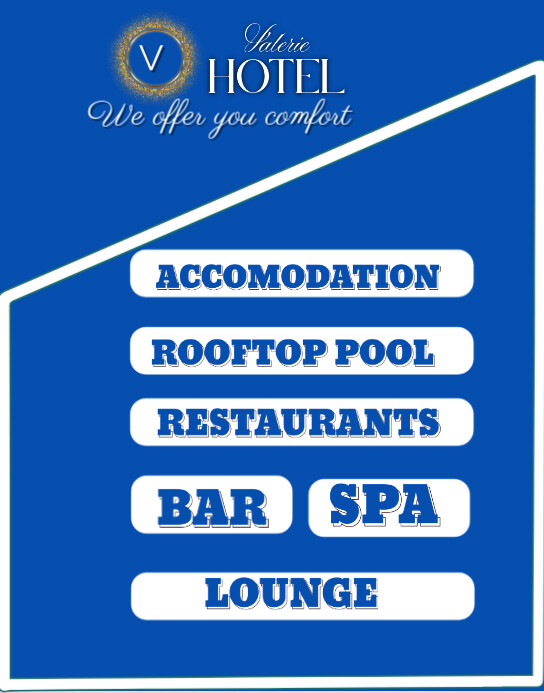 Blue Modern & Minimal Hotel Poster/wallboard Template | PosterMyWall