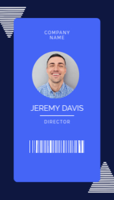Blue Modern & Minimal Id Badge Business Card Template | PosterMyWall