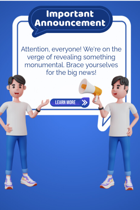 Copy of Blue Modern & Minimal Important Announcement Poster | PosterMyWall