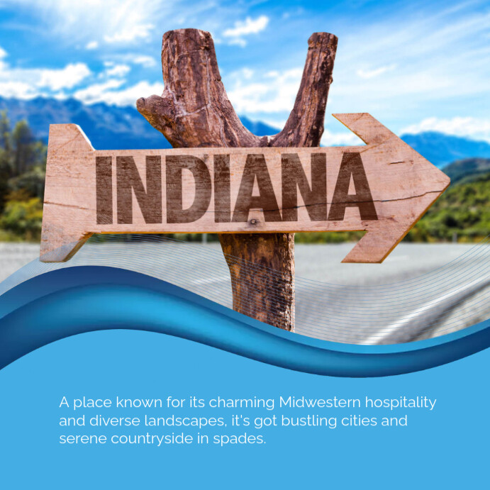 Copy of Blue Modern & Minimal Indiana Day Instagram Post | PosterMyWall