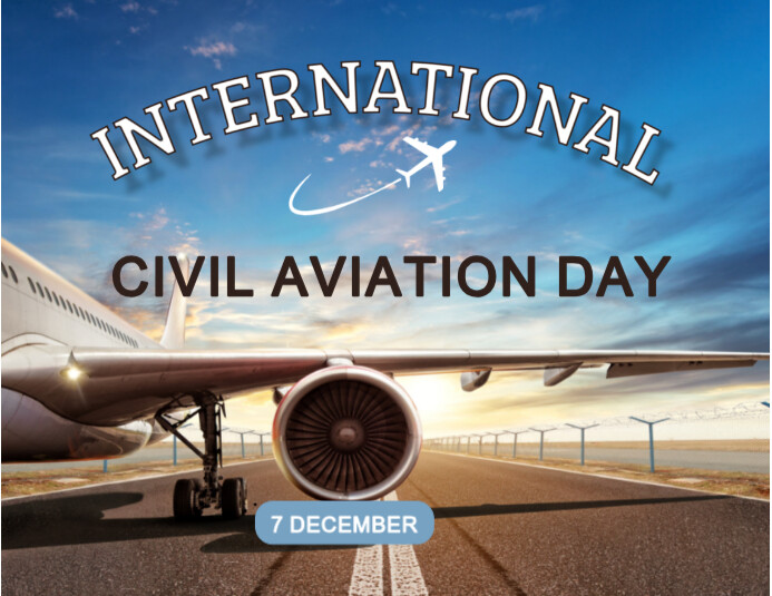 Blue Modern & Minimal International Civil Aviation Day Flyer (us Letter ...