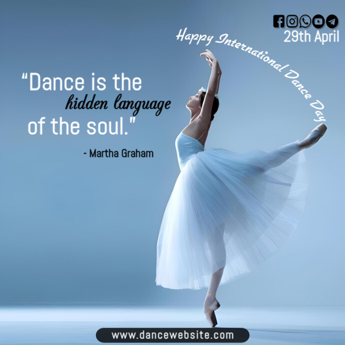 Blue Modern & Minimal International Dance Day Poster | Ballet Dance ...