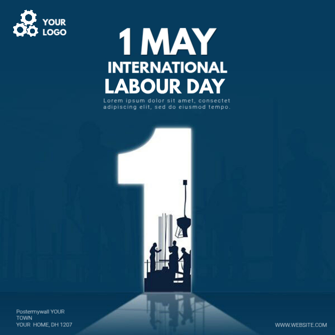 Copy of Blue Modern & Minimal International Labour Day Instagram Post ...