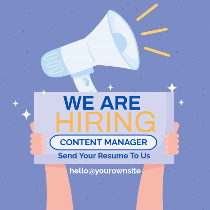 Blue Modern & Minimal Job Hiring Vacancy Advertisement Instagram Post ...