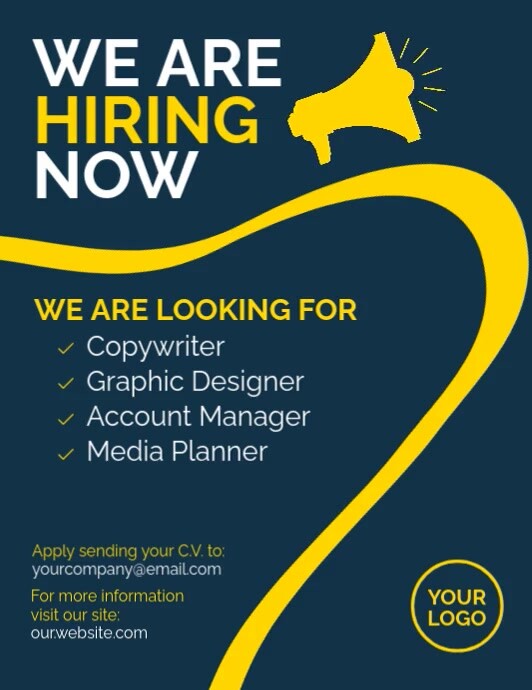 Blue Modern & Minimal Job Offer Flyer (us Letter) Template | PosterMyWall