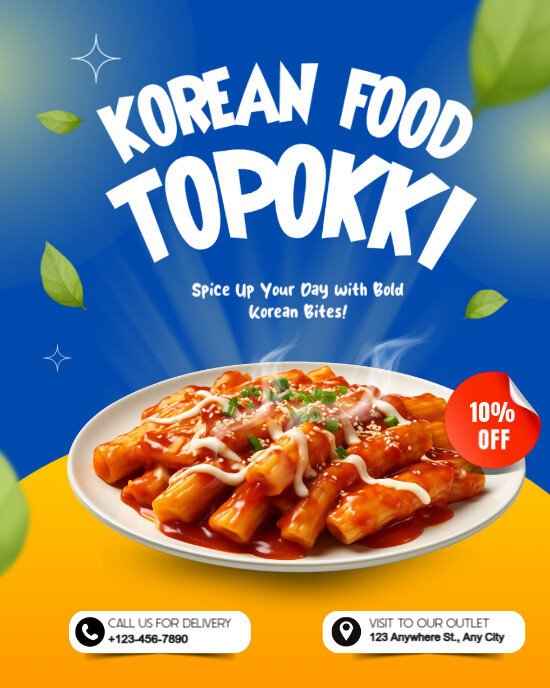 Copy of Blue Modern & Minimal Korean Food Topokki Instagram Portrait ...