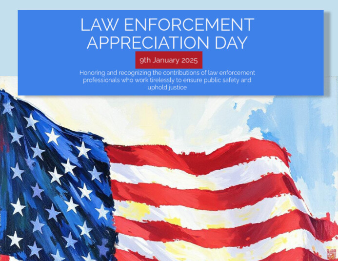 Blue Modern & Minimal Law Enforcement Appreciation Day Flyer (us Letter ...