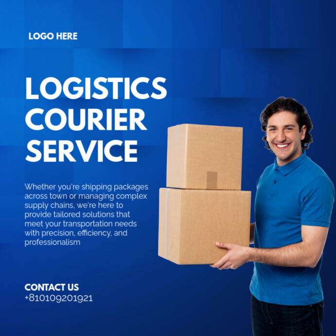 Copy of Blue Modern & Minimal Logistic Courier Service Instagram Post ...