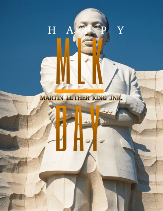 Copy of Blue Modern & Minimal Martin Luther King Day Flyer (us Letter ...