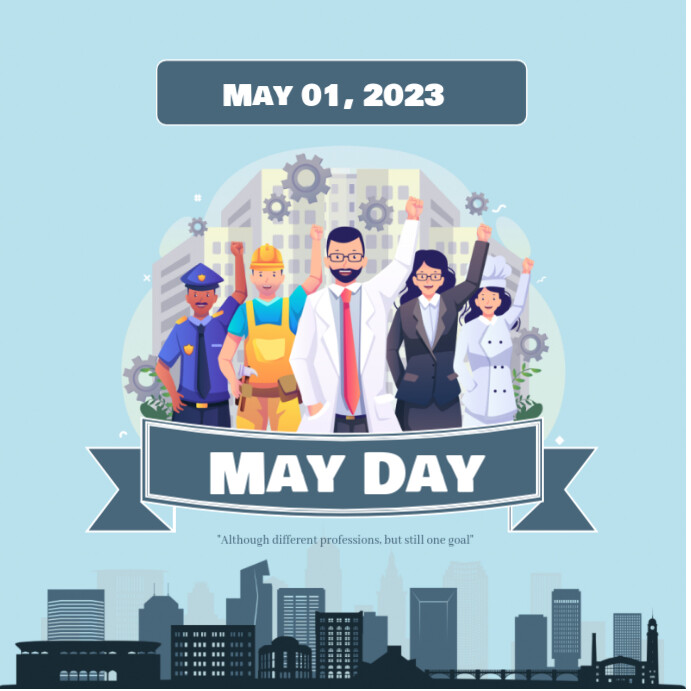 Copy of Blue Modern & Minimal May Day Instagram Post | PosterMyWall