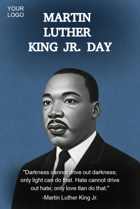 Plantilla de Blue Modern & Minimal Mlk Day Free Flyer Template ...