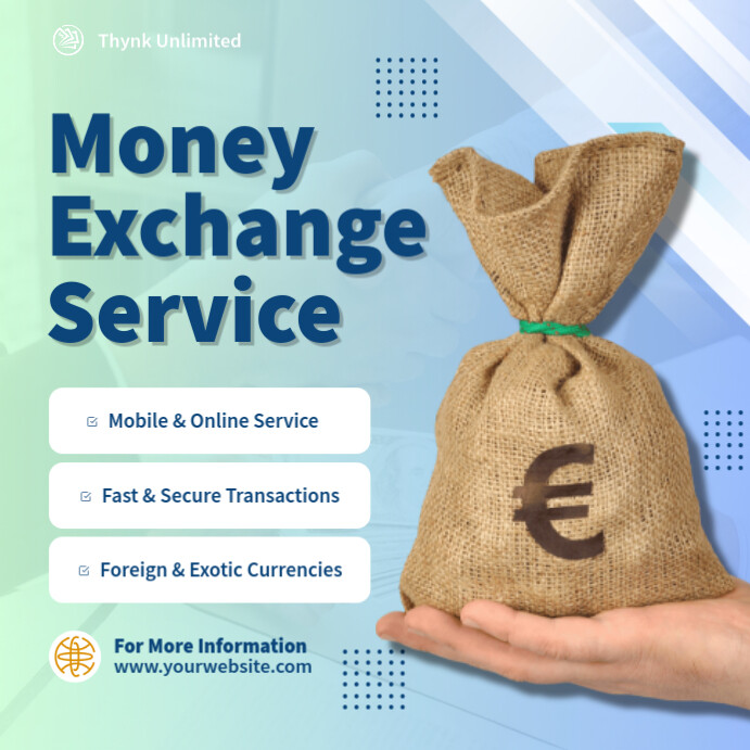 Copy of Blue Modern & Minimal Money Exchange Service Pos Instagram ...
