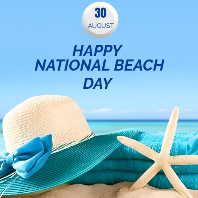 Copy of Blue Modern & Minimal National Beach Day Instagram Post ...