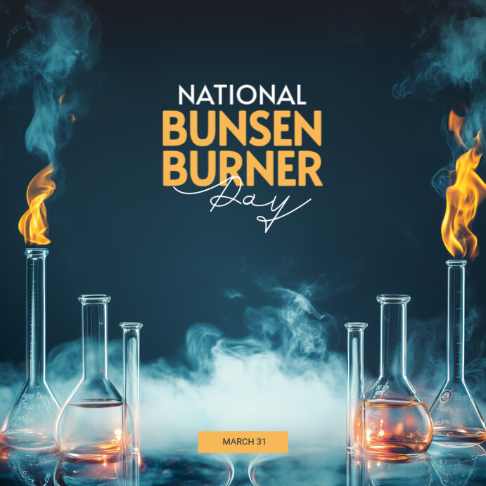 Blue Modern & Minimal National Bunsen Burner Day Instagram Post ...