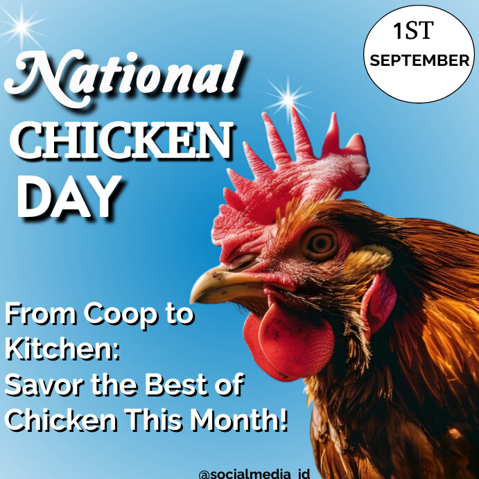 Copy of Blue Modern & Minimal National Chicken Day In | PosterMyWall