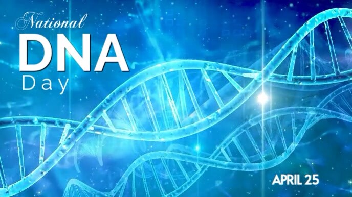 Blue Modern & Minimal National Dna Day Digital Display (16:9) Template ...