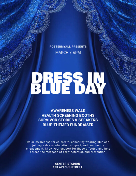 Copy of Blue Modern & Minimal National Dress In Blue Day Celebration Event Flyer (us Letter ...