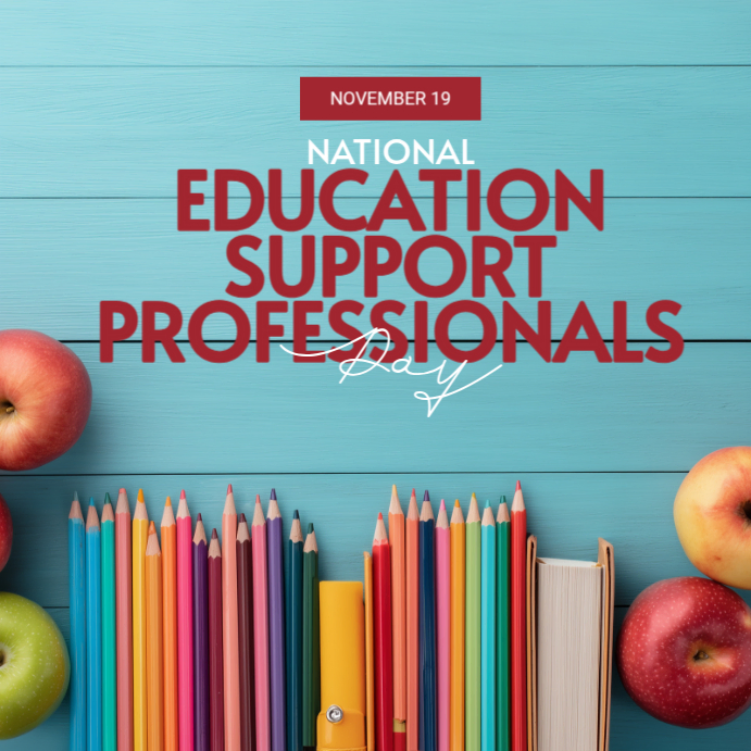 Blue Modern & Minimal National Education Support Professionals Day ...