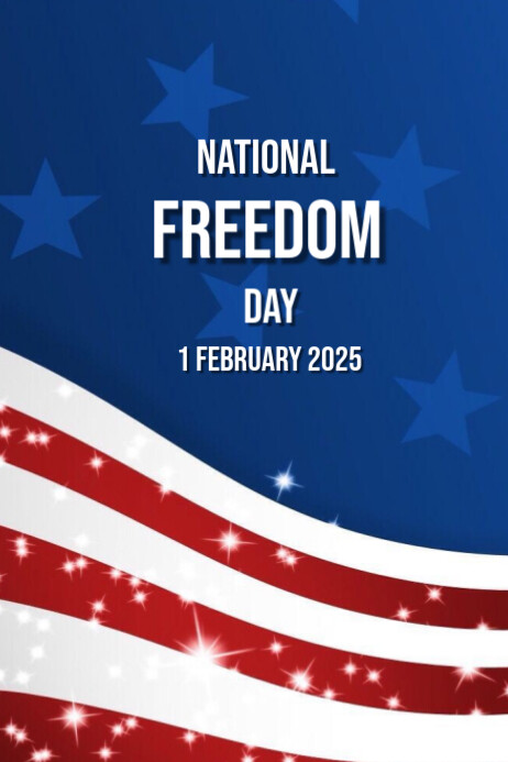Plantilla de Blue Modern & Minimal National Freedom Day Poster ...