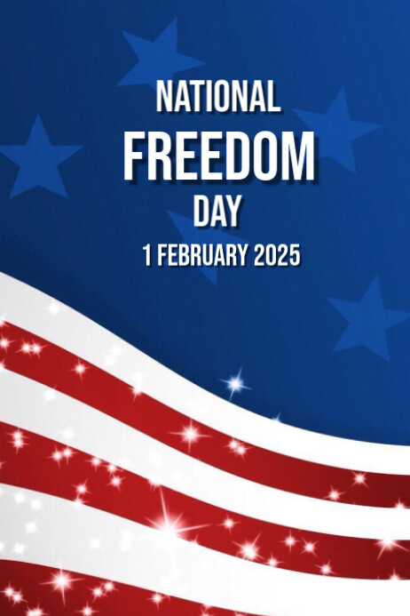 Blue Modern & Minimal National Freedom Day Poster Template | PosterMyWall