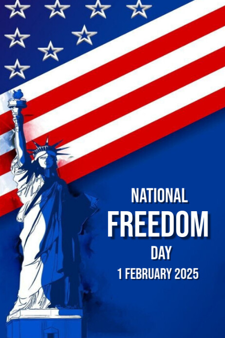 Blue Modern & Minimal National Freedom Day Poster Template | PosterMyWall