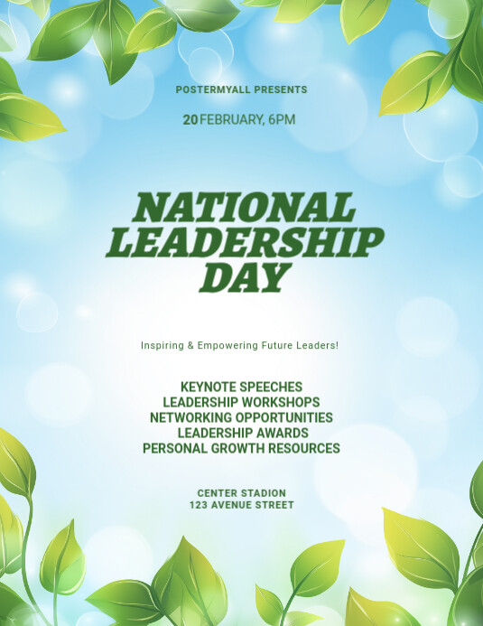 Copy of Blue Modern & Minimal National Leadership Day Event Flyer (us ...