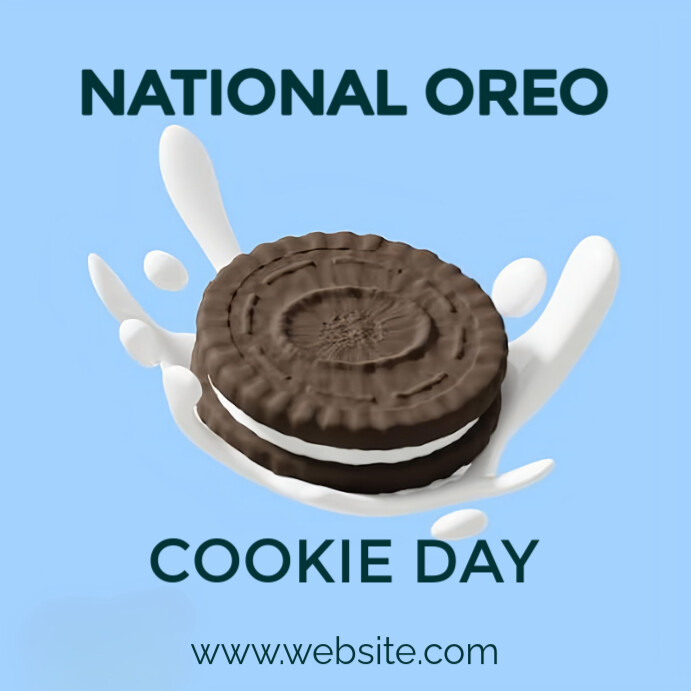 Modèle Blue Modern & Minimal National Oreo Cookie Day Instagram Post ...