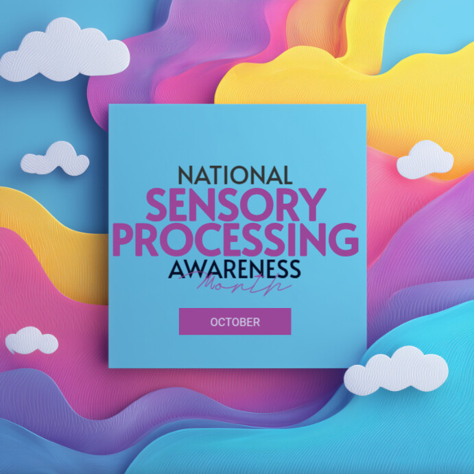 Blue Modern & Minimal National Sensory Awareness Month Instagram Post Template | PosterMyWall