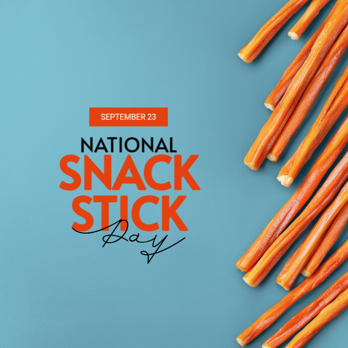 Blue Modern & Minimal National Snack Stick Day Instagram Post Template ...