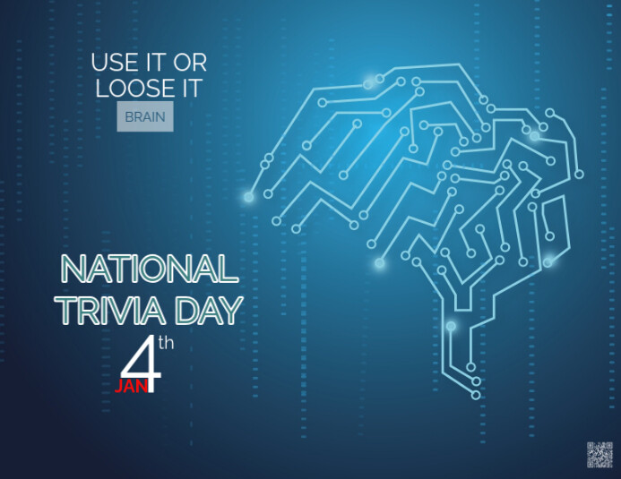 Blue Modern & Minimal National Trivia Day Flyer (us Letter) Template ...