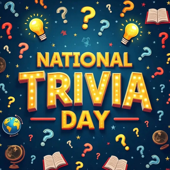 Blue Modern & Minimal National Trivia Day Instagram Post Template ...