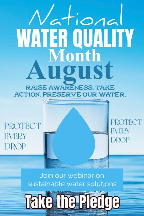 Copy of Blue Modern & Minimal National Water Quality Month Poster ...