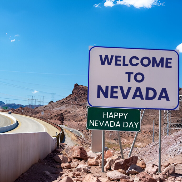 Copy of Blue Modern & Minimal Nevada Day Instagram Post | PosterMyWall