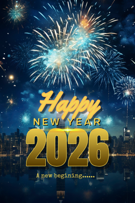 Blue Modern & Minimal New Year Celebration Poster Poster Template ...