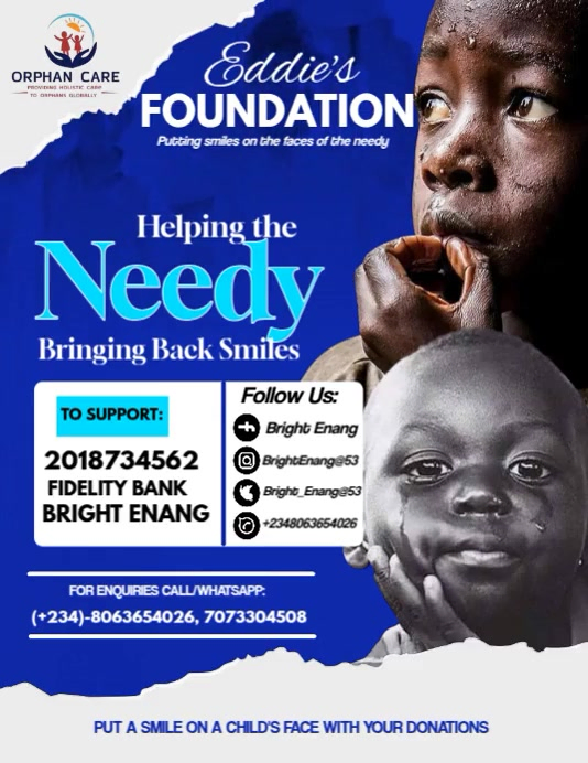 Blue Modern & Minimal Orphanage Outreach Flyer (us Letter) Template ...