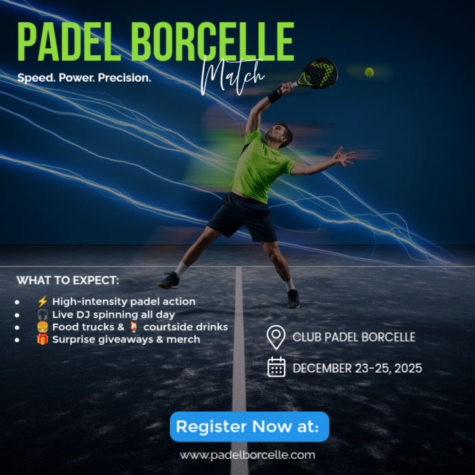 Blue Modern & Minimal Padel Borcelle Match – Instagram Post Template ...
