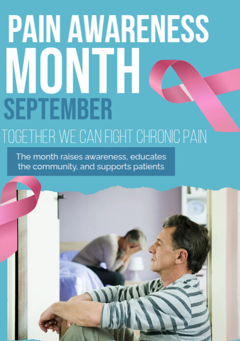 Blue Modern & Minimal Pain Awareness Month A1 Template | PosterMyWall