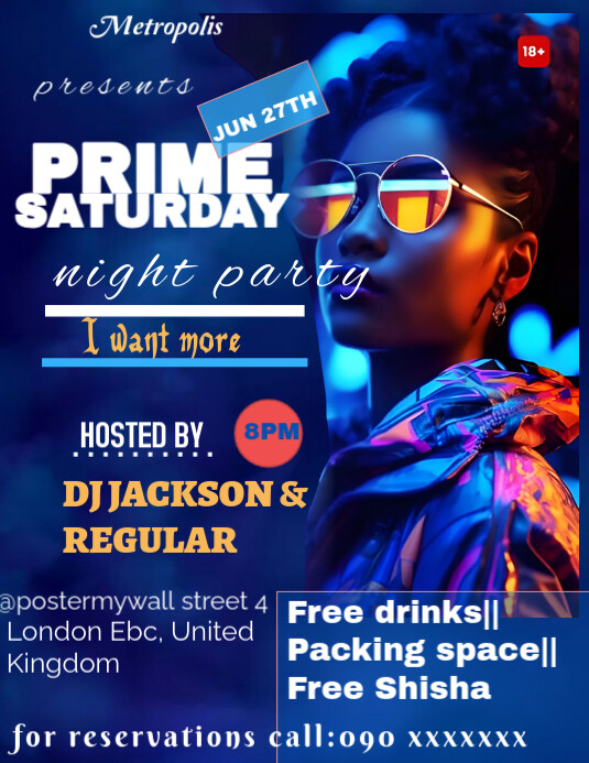 Blue Modern & Minimal Party Fyler Design Flyer (us Letter) Template ...