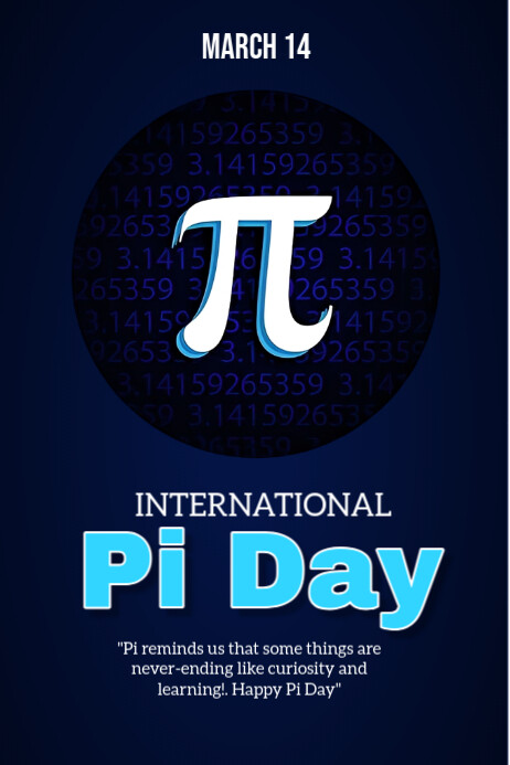 Copy of Blue Modern & Minimal Pi Day Poster | PosterMyWall