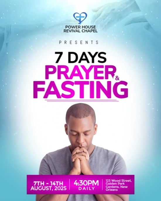 Copy of Blue Modern & Minimal Prayer And Fasting Encounter Template ...