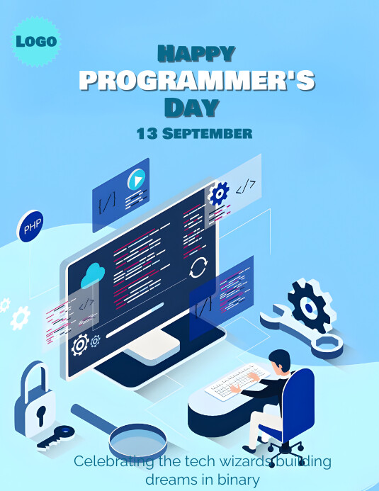 Copy of Blue Modern & Minimal Programmer's Day Post | PosterMyWall