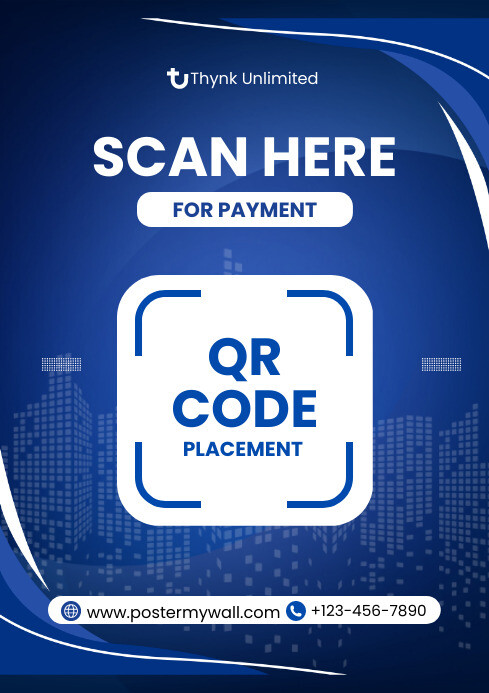 Copy of Blue Modern & Minimal Qr Code Placement A4 | PosterMyWall