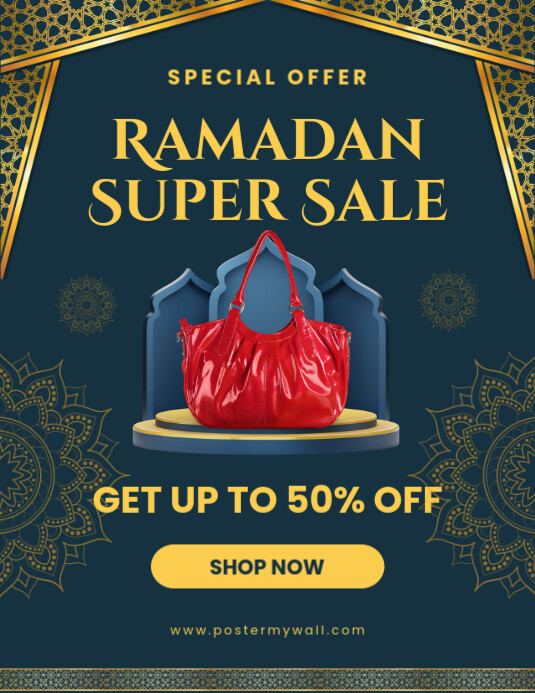 Copy of Blue Modern & Minimal Ramadan Super Sale Pamflet (letter As ...