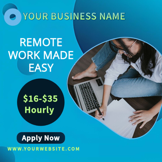 Copy of Blue Modern & Minimal Remote Job Made Easy Instagram Post ...