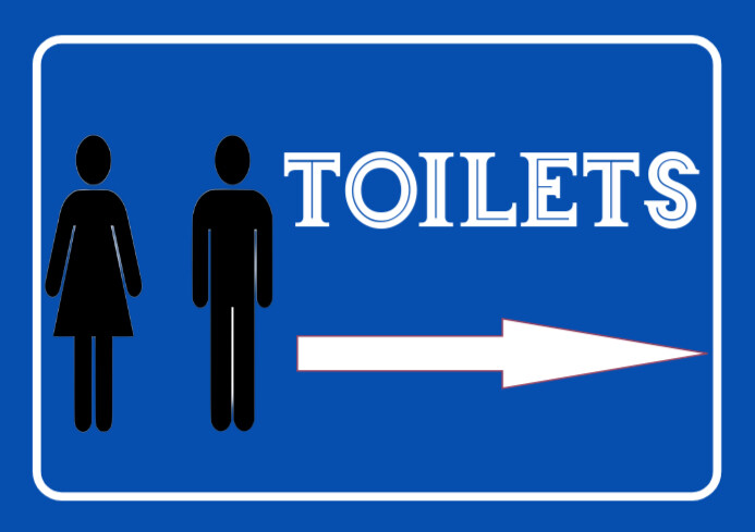 Copy of Blue Modern & Minimal Restroom Door Sign A4 | PosterMyWall